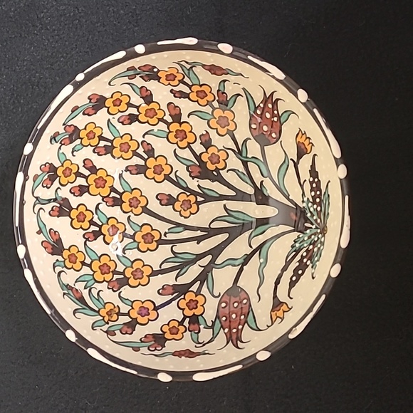 Nakkas Cini | Art | Vintage Raised Hand Painted Ceramic Floral Bowl ...